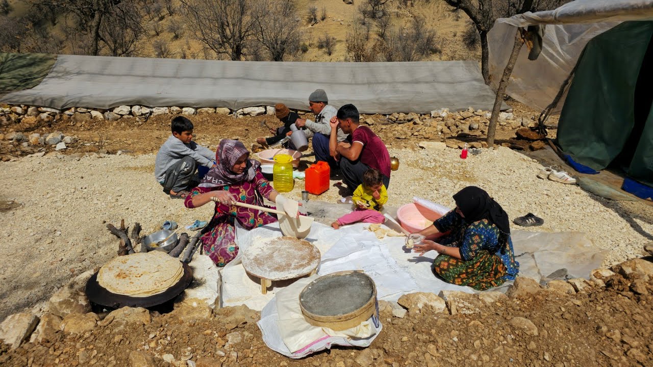 Iran Nomadic Life | Making Nomadic Bread in the Mountain Regions ...