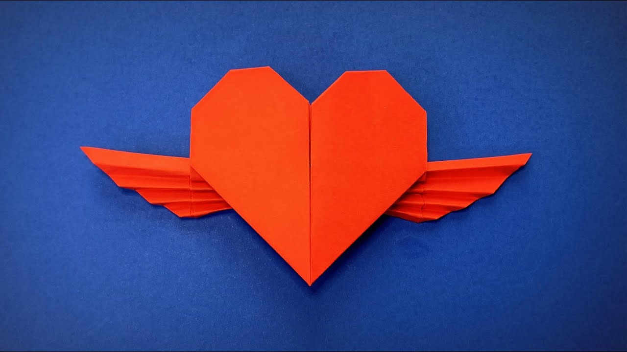 Cuore di Origami | Come fare un cuore di carta con le ali | Origami San ...