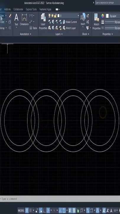 AutoCAD 2D Exercise Create Audi Logo - YouTube