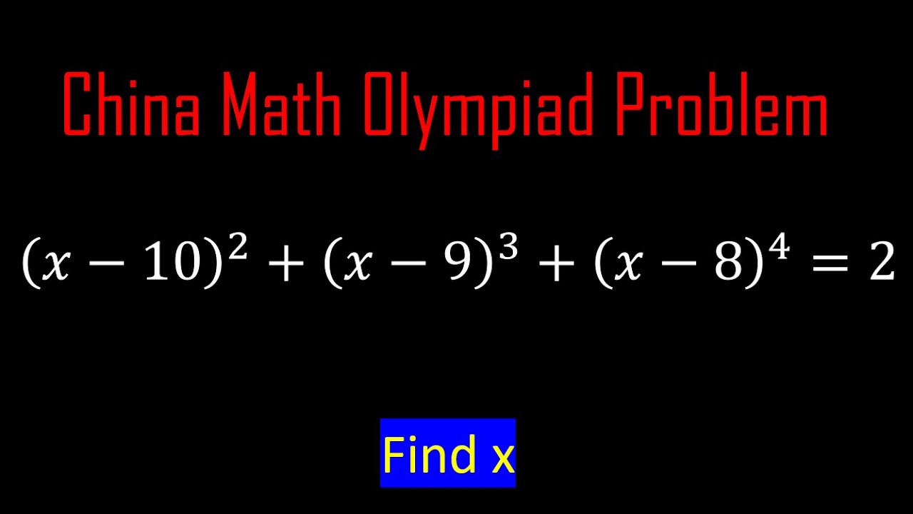 CHINA | Math Olympiad Question - YouTube