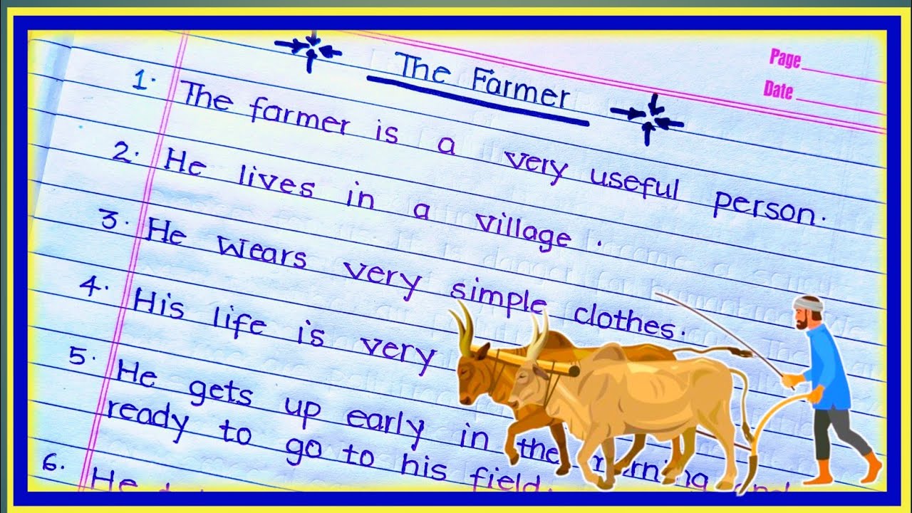 15 Lines Essay On The Farmer In English || Essay Writing In English ...