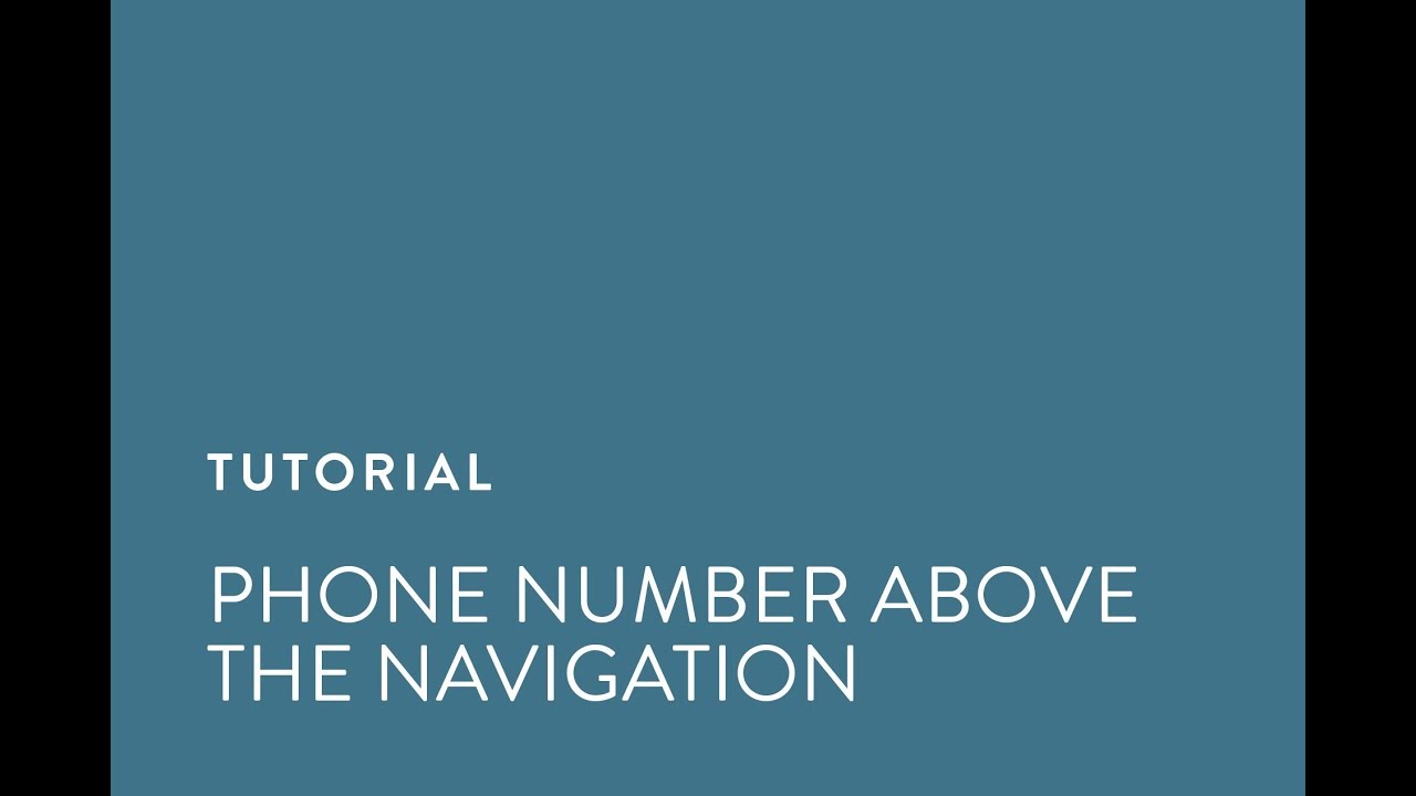 Phone Number above Squarespace Navigation - YouTube