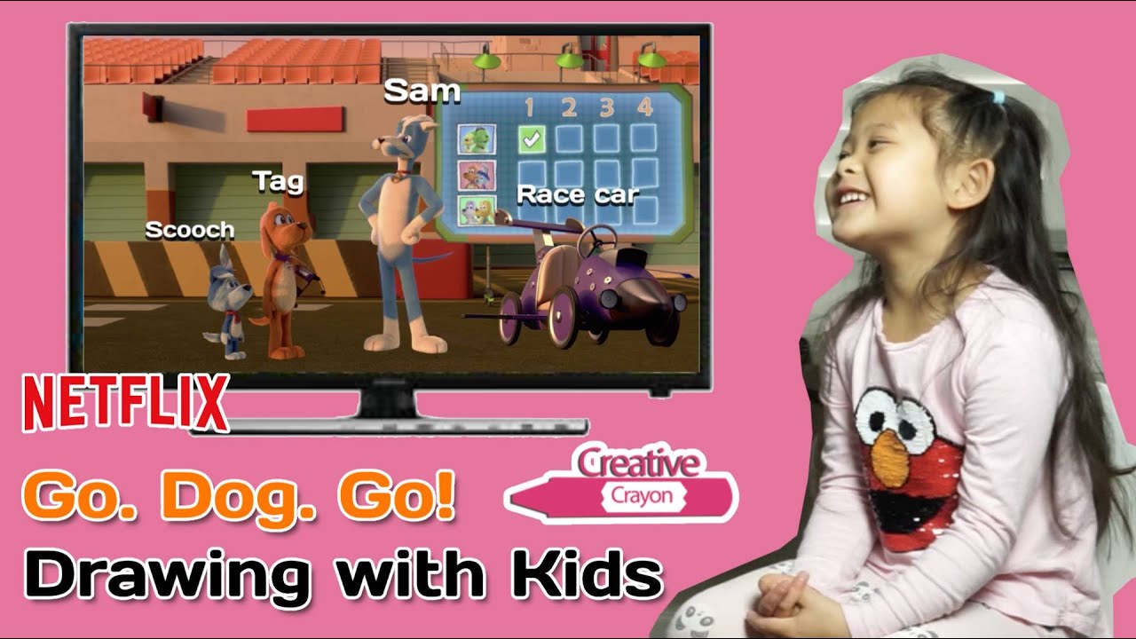 Tag, Scooch and Sam from Netflix's Show Go, Dog. Go! Drawing tutorial ...