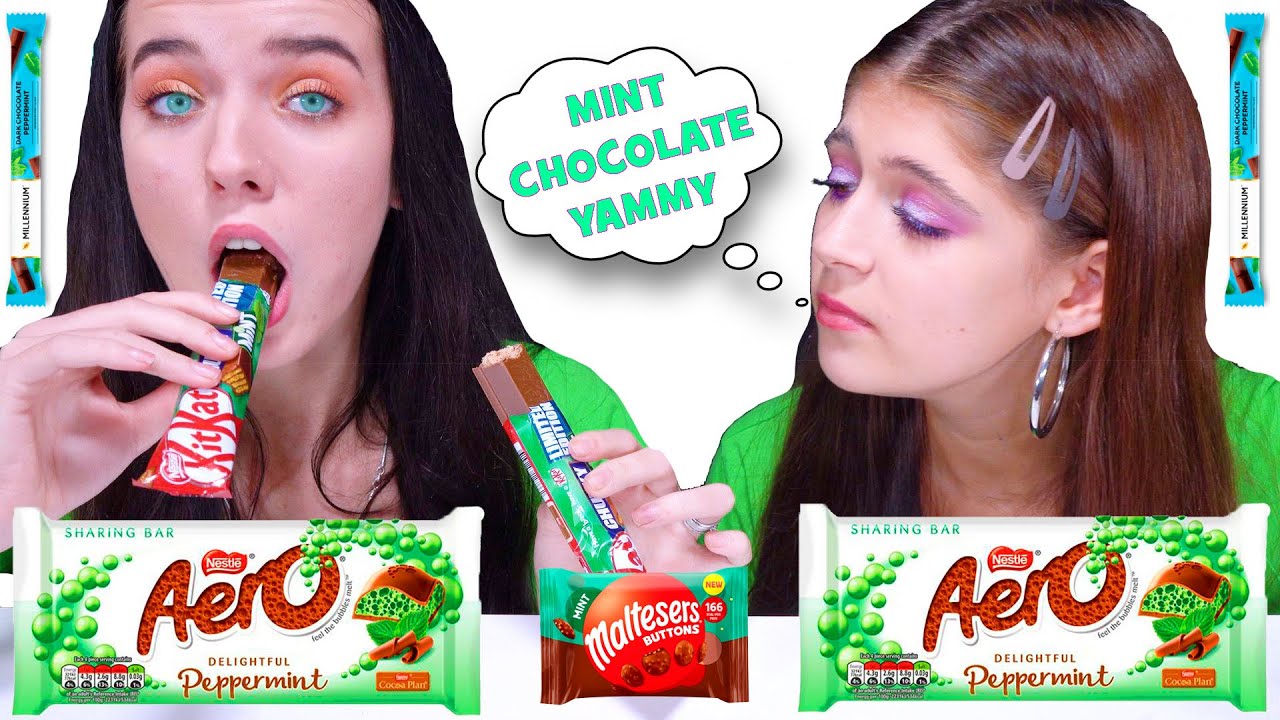 ASMR MINT CHOCOLATE PARTY, BUBBLE AERO, MINT CHIPS, MALTESERS RACE ...