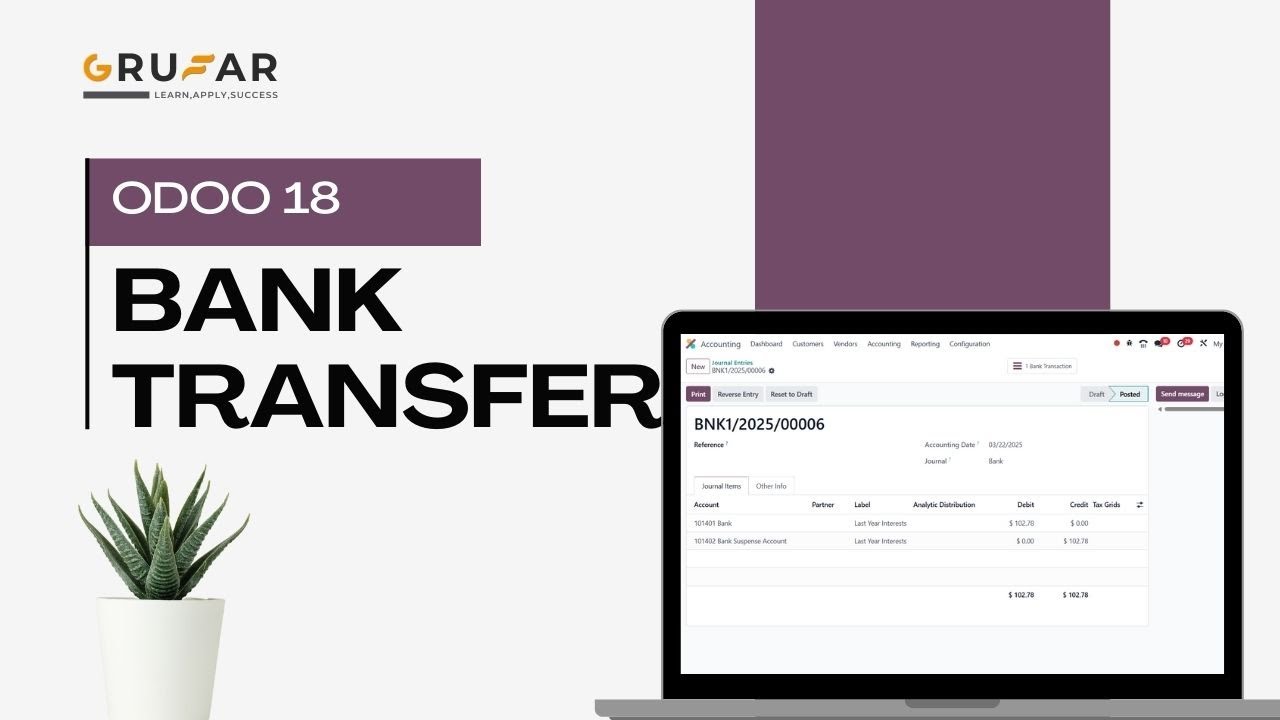 Internal Transfer | Bank Transfer | Bank Reconciliation | Odoo 18 - YouTube