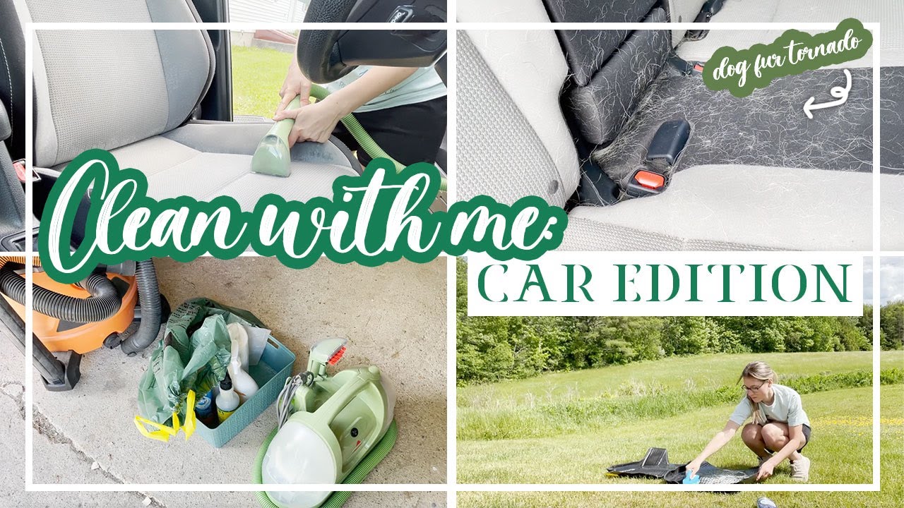 Clean my DISGUSTING car with me | Satisfying vacuum, dusting, shampoo ...