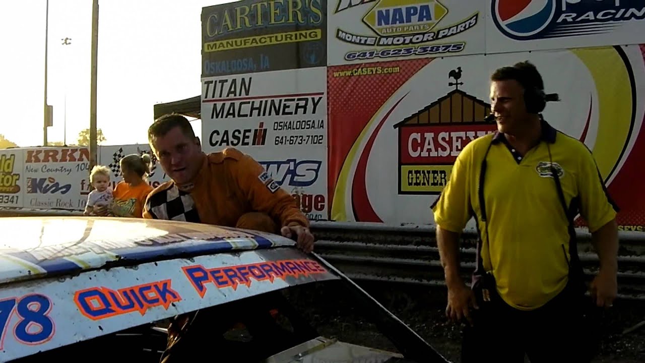 IMCA Hobby Stock Winner Shannon Anderson Celebrates - YouTube