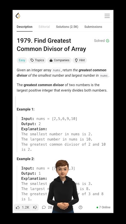 1979 Find The Greatest Common Divisor Of Array Leetcode Coding