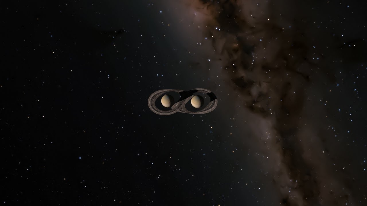 Spacesim - Two Saturn colliding (2160p60) - YouTube