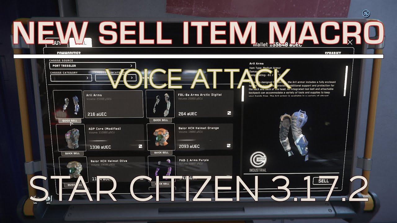 New and improved sell item macro for VoiceAttack | Star Citizen 3.17.2 ...