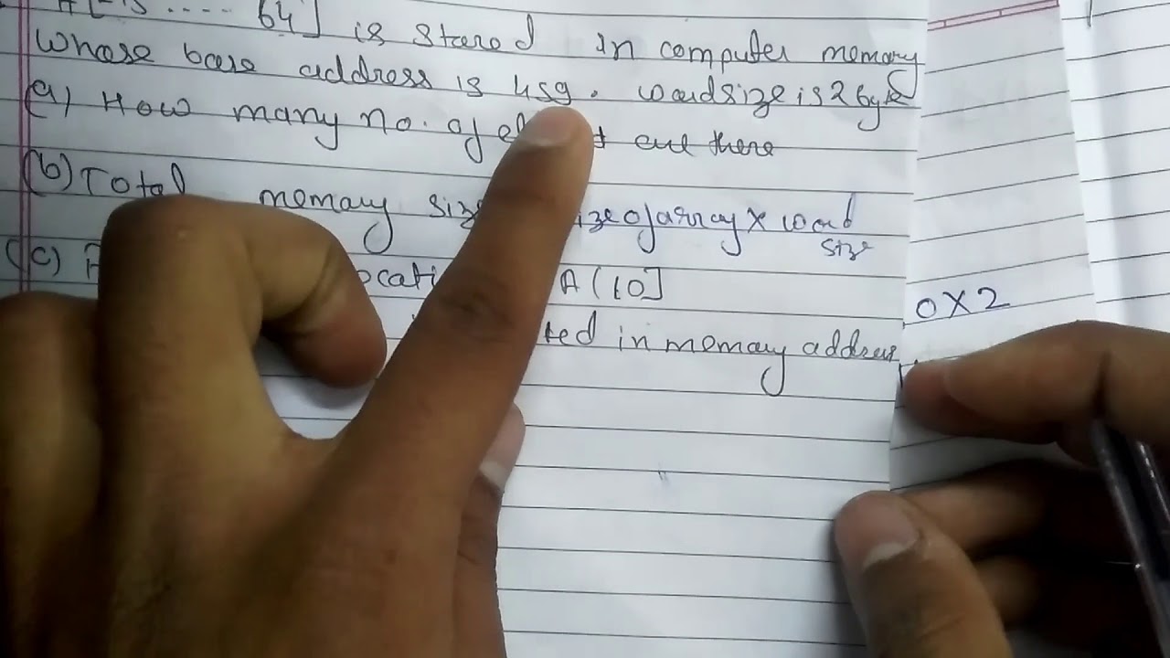 Address Calculation In 1d And 2d Array Hindi And English Youtube 9951
