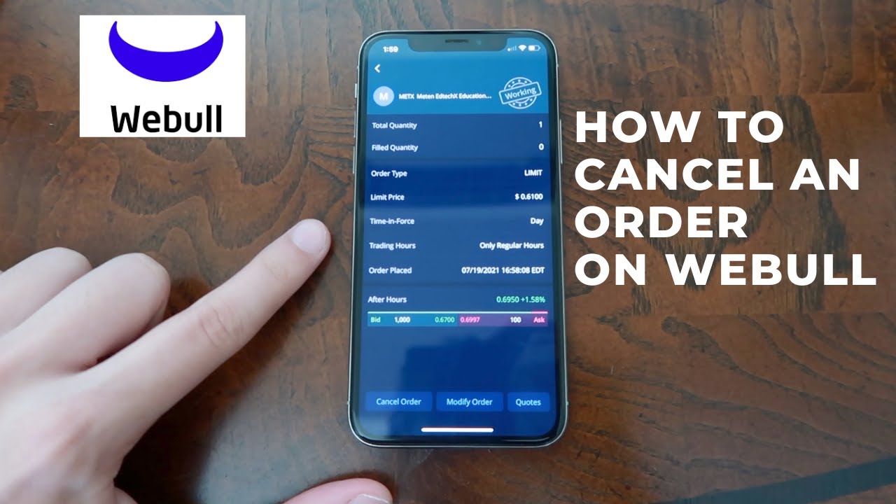 How To Cancel An Order (Webull Platform) - YouTube