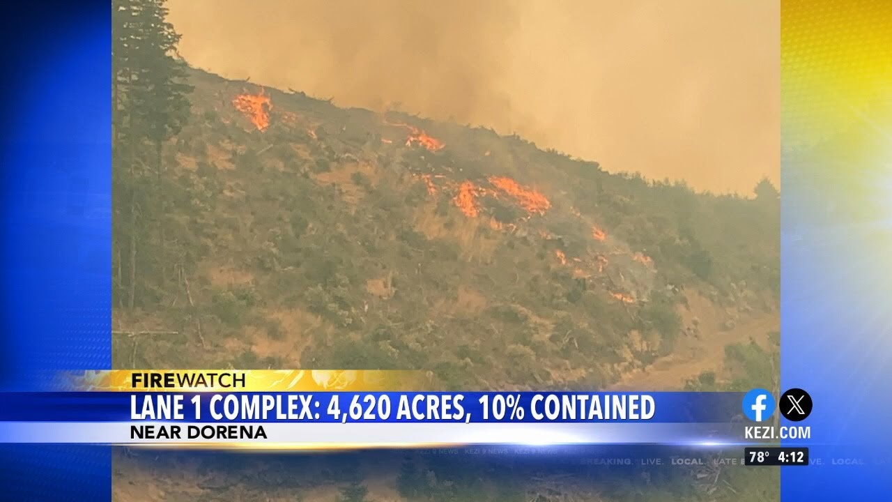 Lane One Fire complex burning 4,620 acres - YouTube