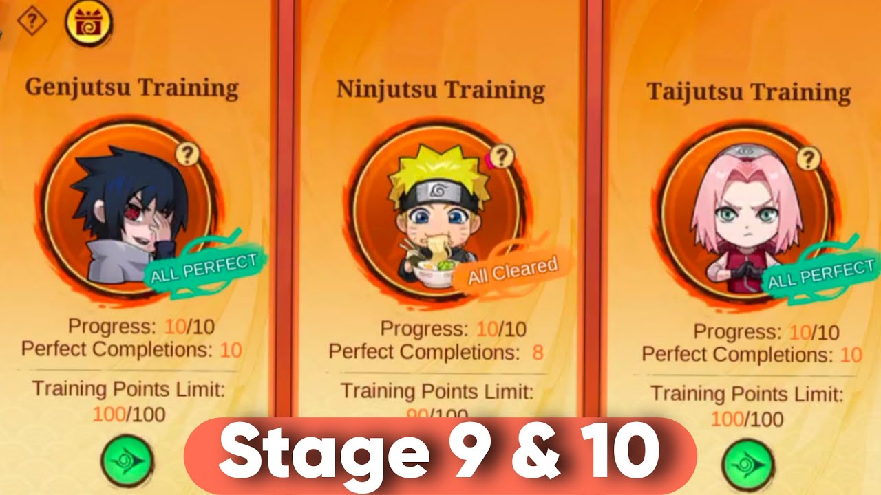 Genjutsu Training, Ninjutsu Training, Taijutsu Training Stage 9 and 10 ...