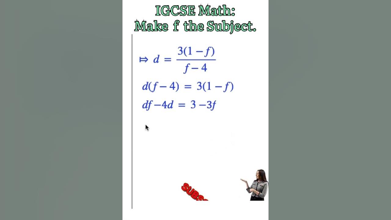 IGCSE Math: Make f the Subject🤓💯 #igcsemath #subject_formula #exam #trending - YouTube