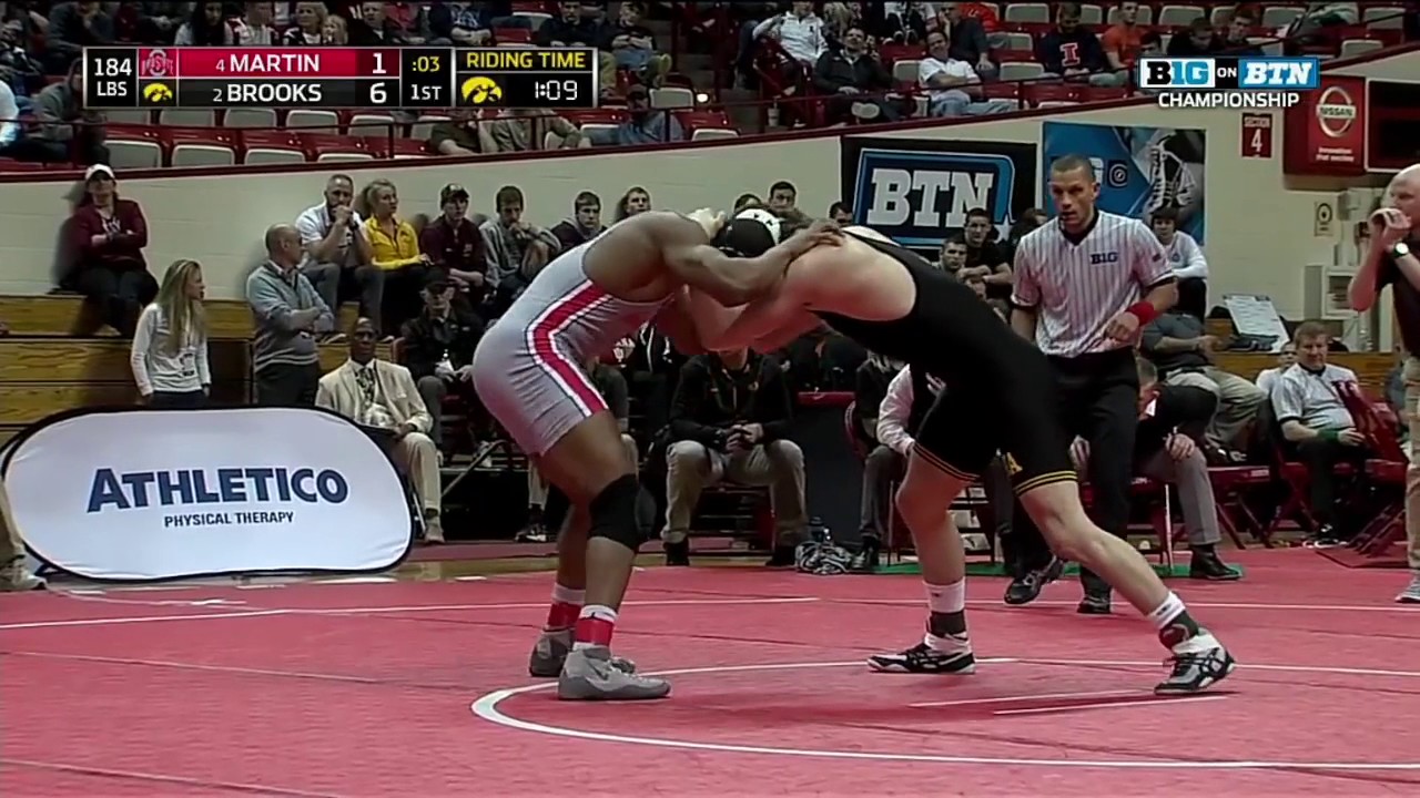 Brooks vs. Martin - 184 LBs - Big Ten Wrestling Championship - YouTube