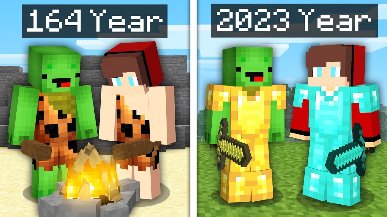 How Mikey and JJ GET BACK in TIME in Minecraft - Funny Story in ...