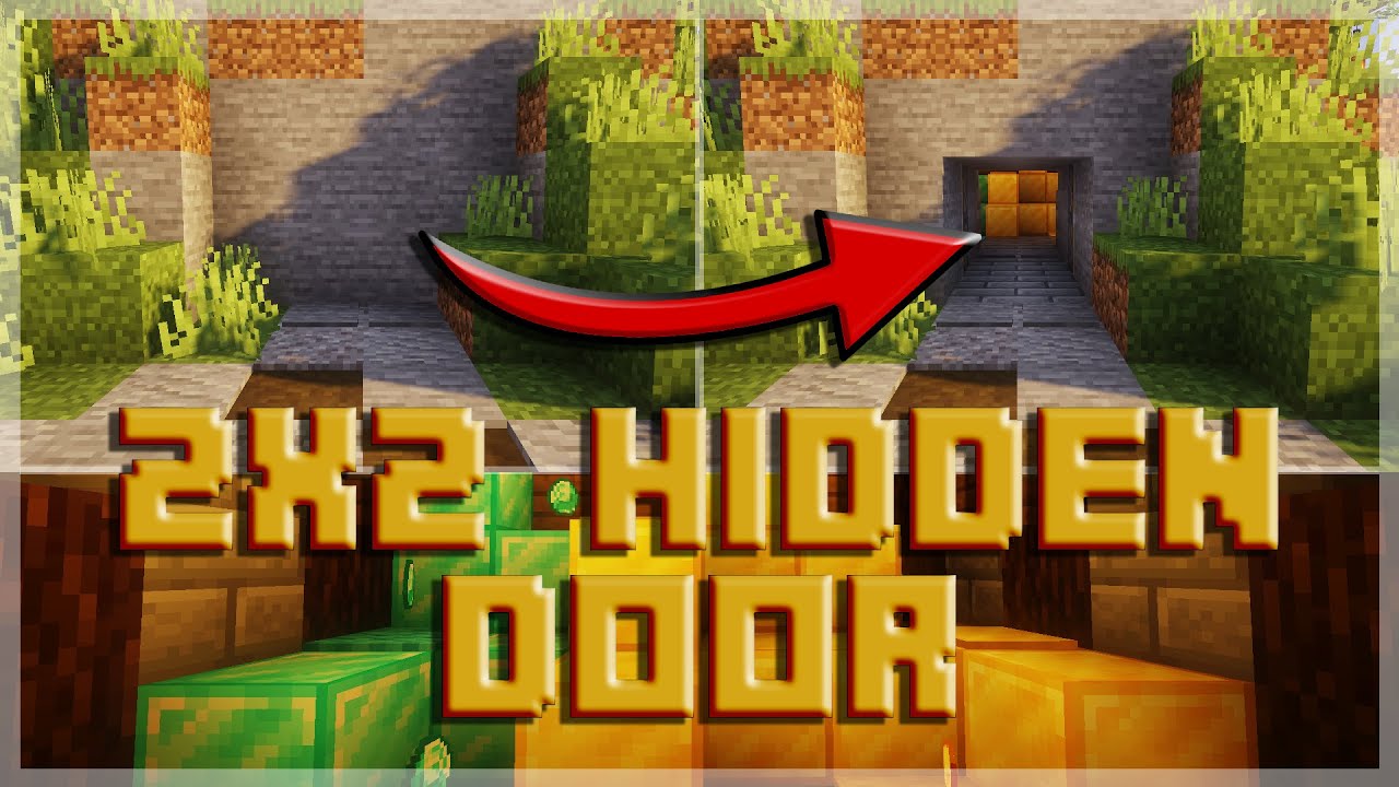 Minecraft 2x2 Hidden Piston Door (Flush) - Minecraft Tutorial - YouTube