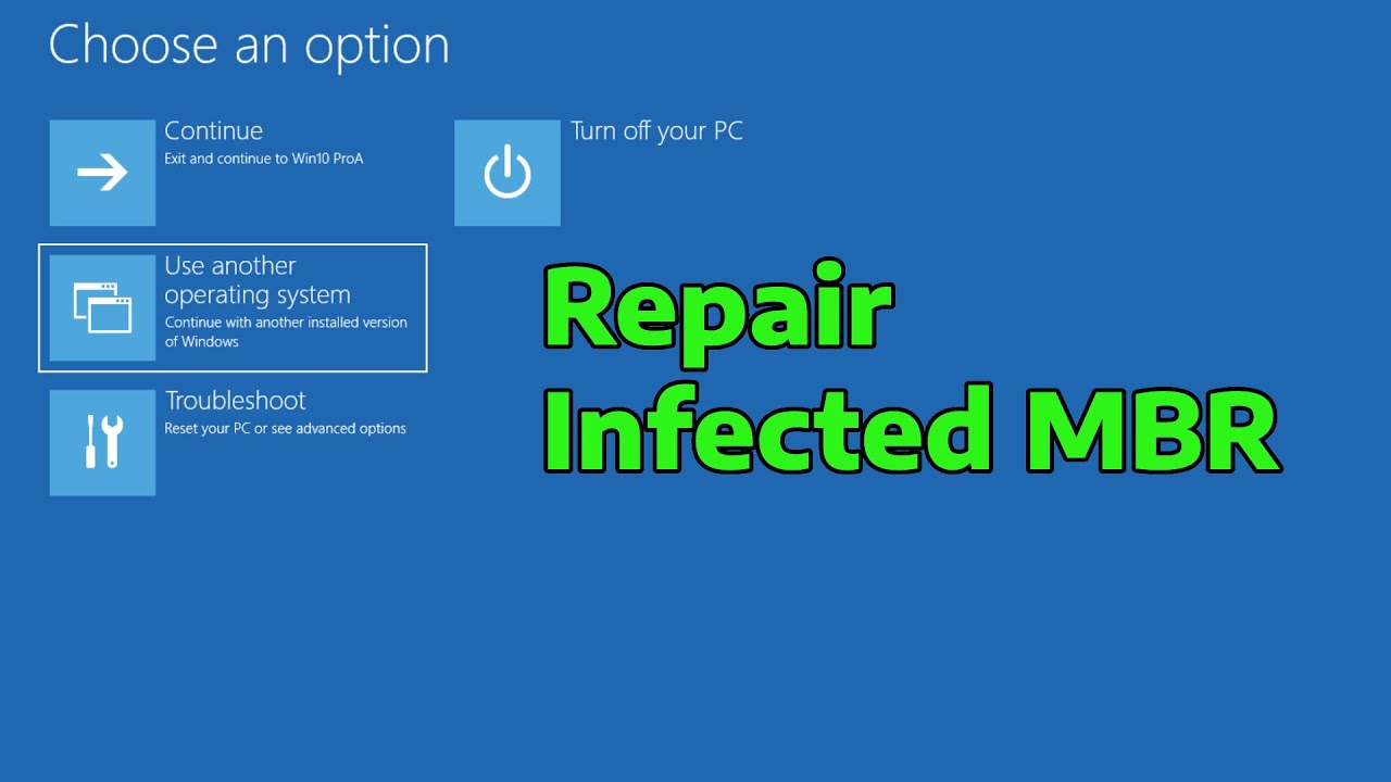 How To Repair Infected Master Boot Record (MBR) - YouTube