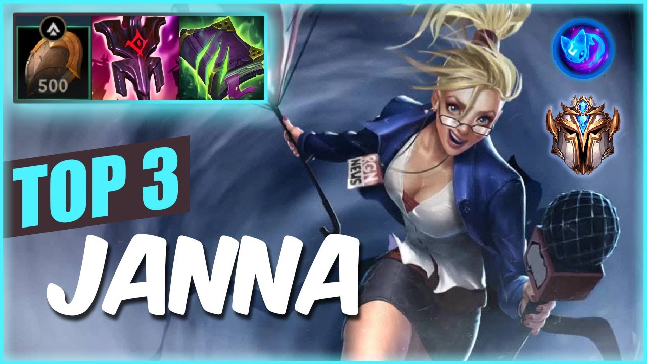 [Wild Rift] JANNA TOP 3 - S9 Challenger ranked game + build - YouTube