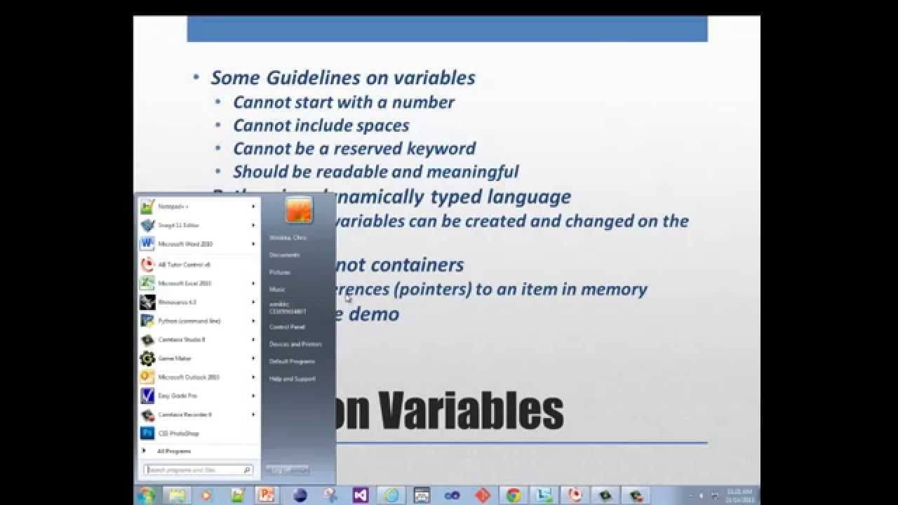 Python Input Output And Variables Part 1 Youtube 7762