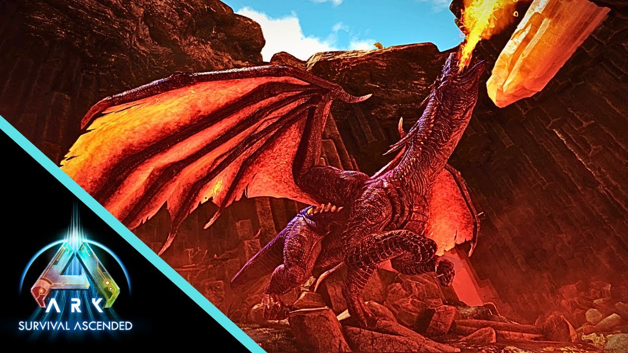 Beating the ARK Ascended ALPHA Dragon - YouTube