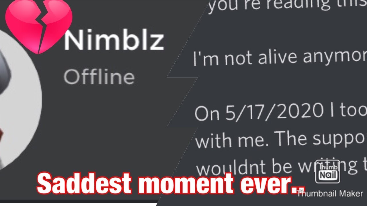Rip, Nimblz...:( #LetNimblzRest - YouTube