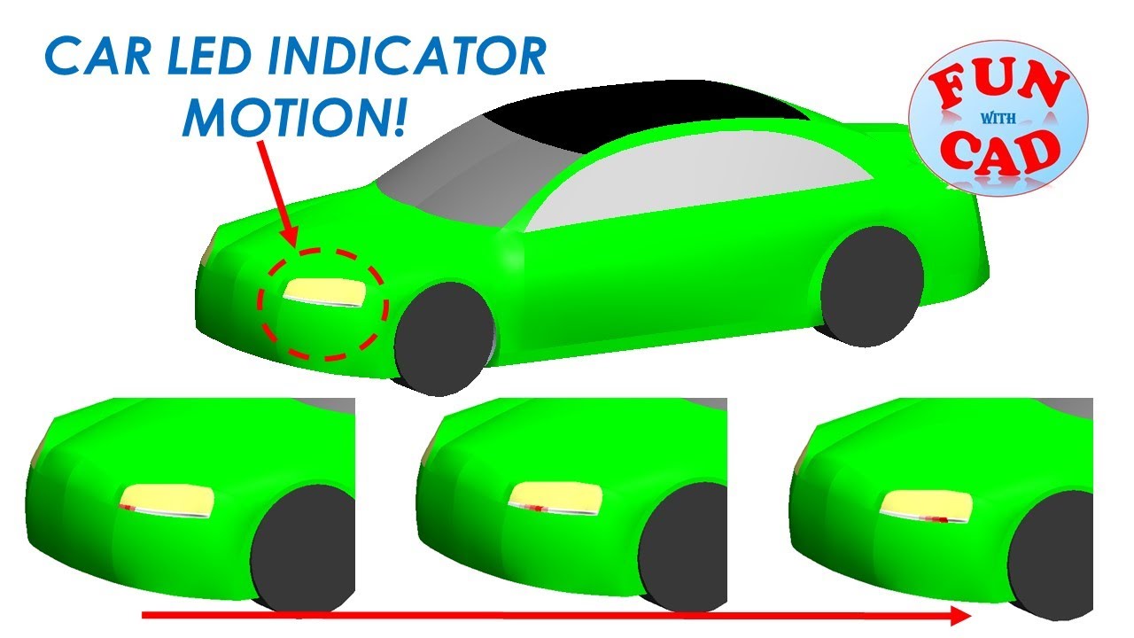 CAR LED Indicator Dynamic Motion | SolidWORKS | 3D CAD Assembly ...