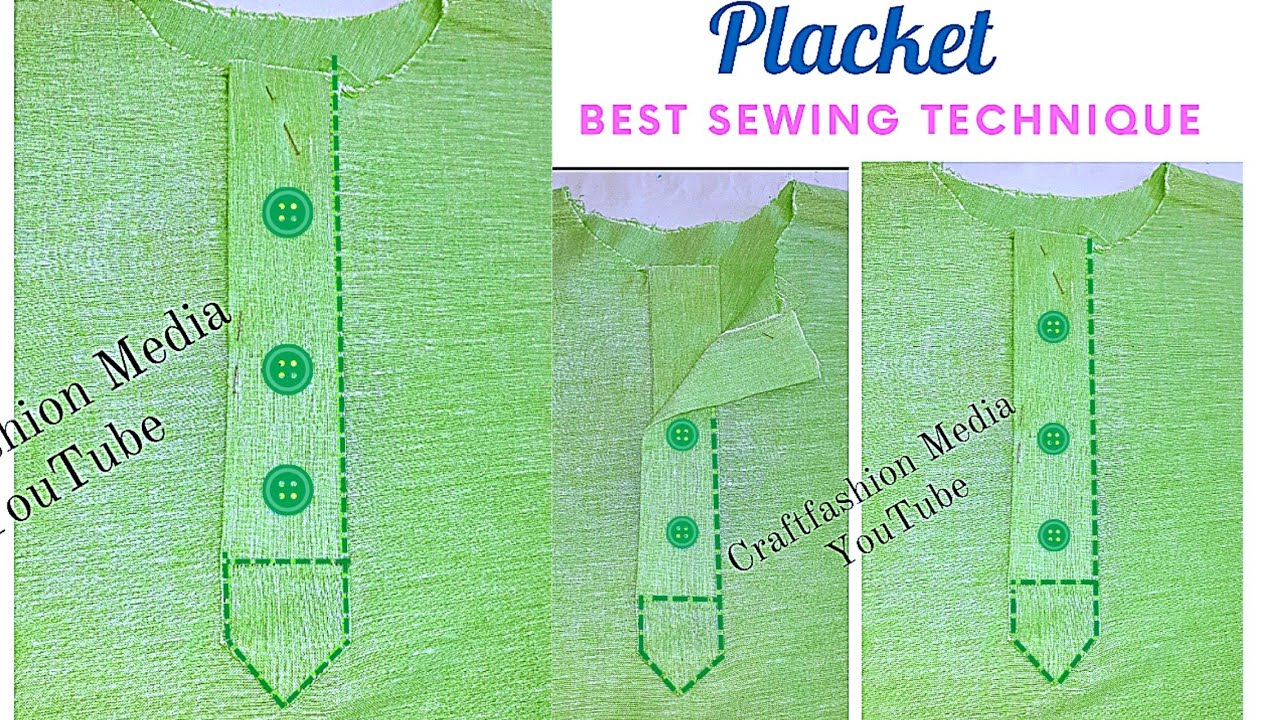 How To Make Perfect Placket Easily And Quick | Placket Sewing Tutorial ...