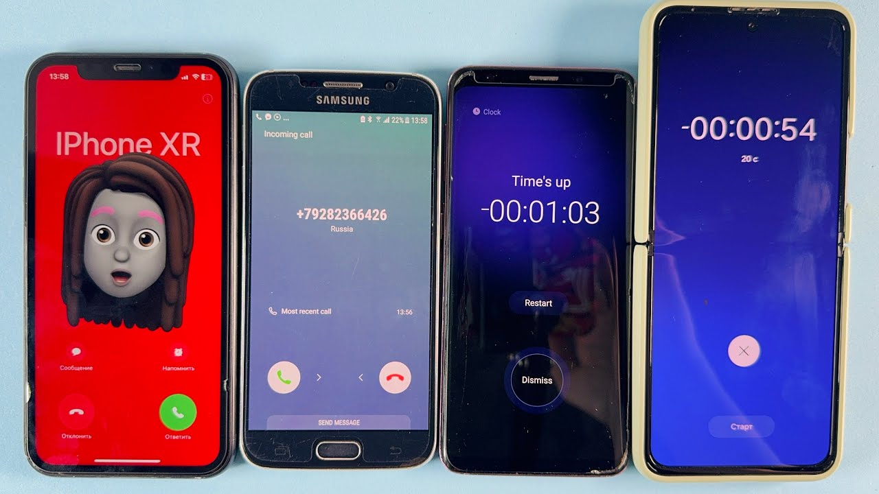 Incoming Calls + Alarm Clock & Timer On IPhone XR /Samsung S6 / Samsung ...