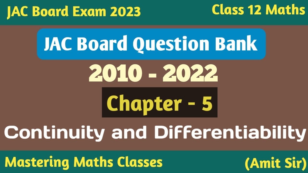 JAC Board Question Bank | Model Paper 2023 | continuity ...