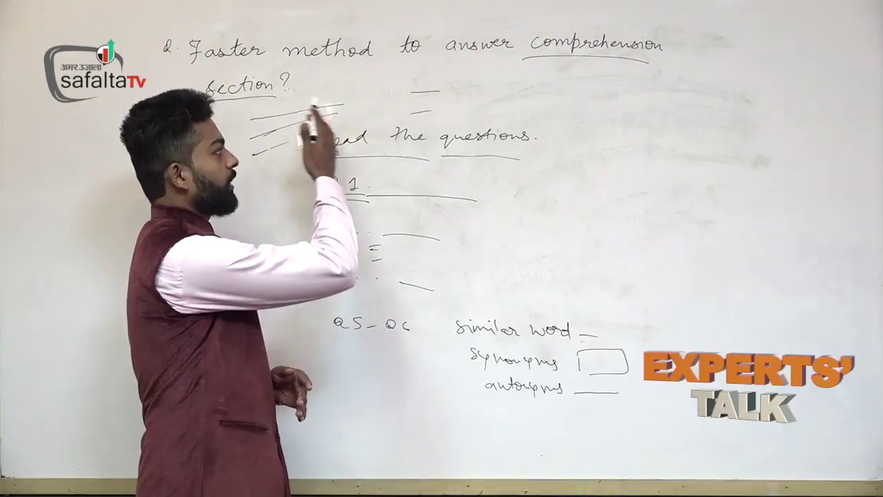 Fastest Method To Answer Comprehension By Aayush Srivastav | Safalta ...