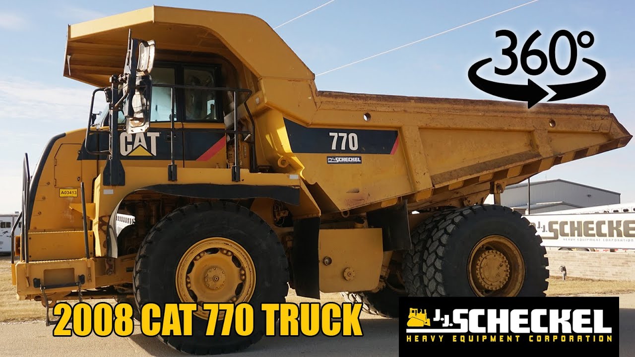 2008 Cat 770 Truck, A03413, 360 - YouTube