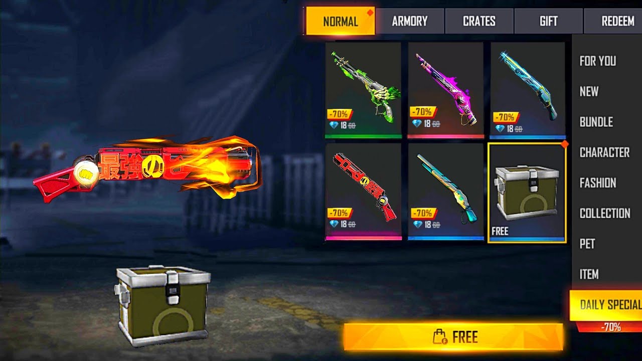 TODAY LOGIN 🎁 ALL M1887 GUN SKINS 🔥 IN NEW BOX 😱📦 FREE FIRE - YouTube