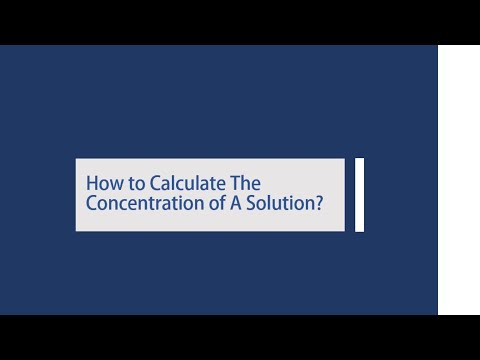 How to calculate the concentration of a solution: Mole Course (15 ...