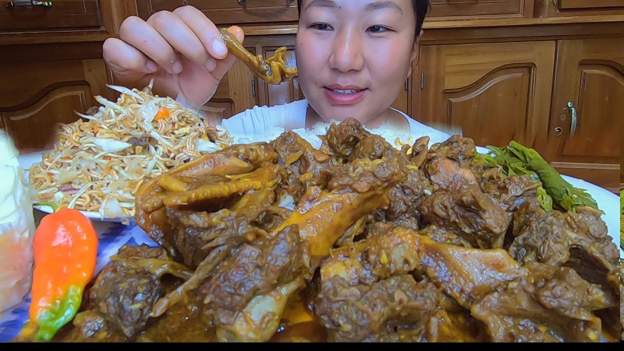 Spicy Duck Masala Curry, Mimi Noodles Singju Mukbang|| - YouTube