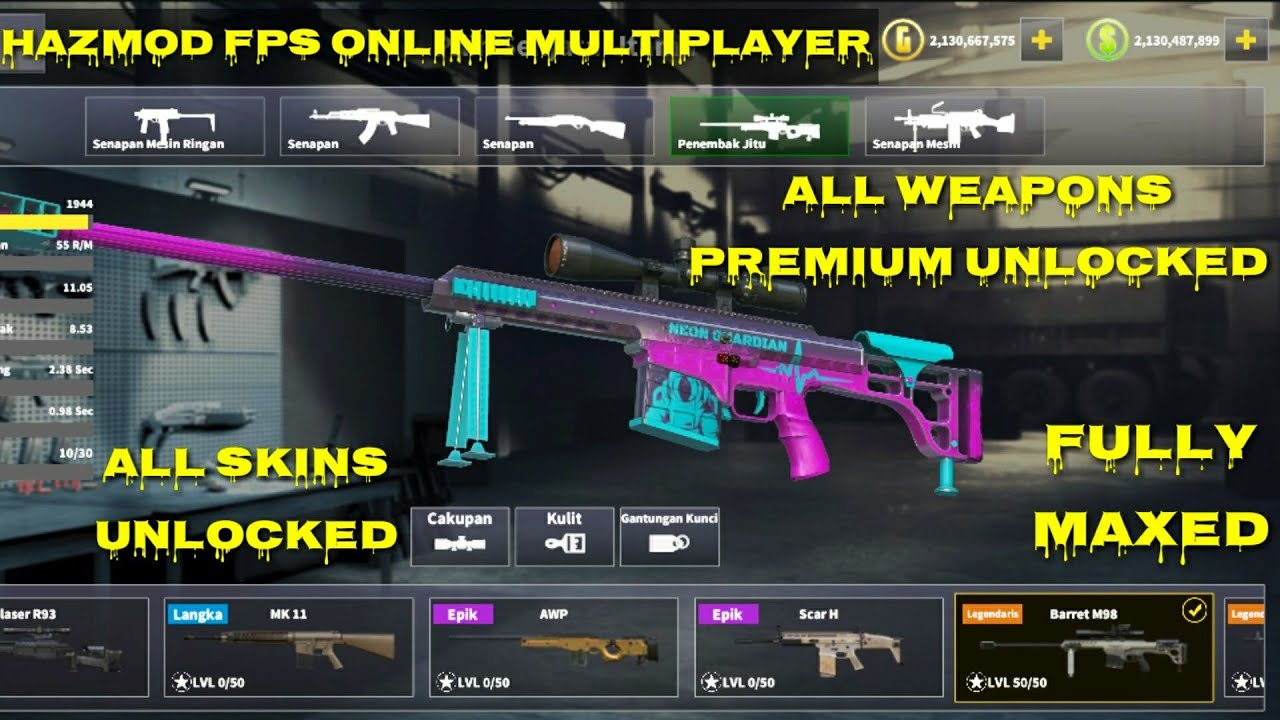 Hazmod FPS Online Multiplayer All 40 Weapons Premium Unlocked And Skins ...