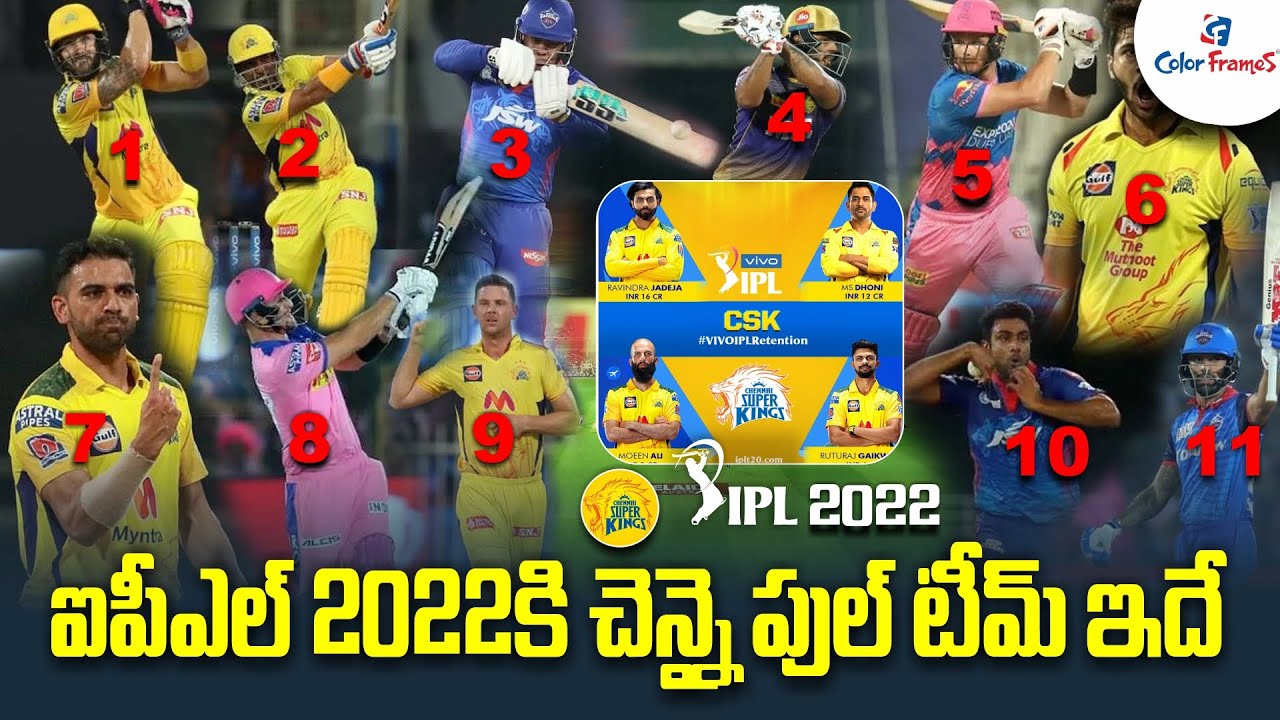 చెన్నై పూర్తి జట్టు ఇదే! | Chennai Super Kings Squad For IPL 2022 ...