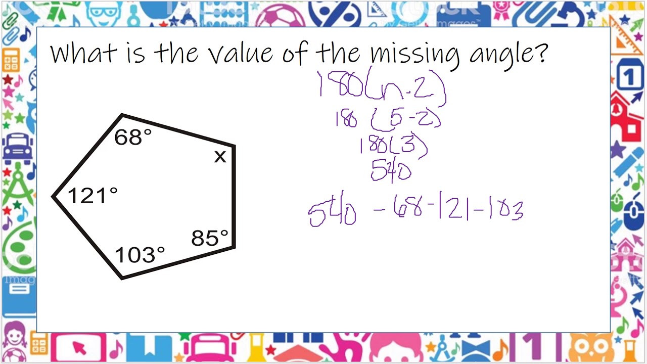 What is the value of the missing angle pentagon - YouTube