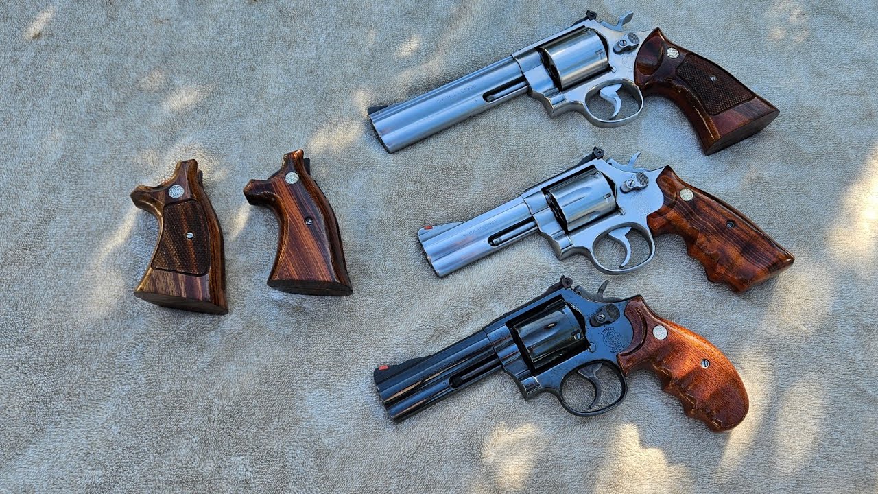Smith and Wesson Vintage revolver wood grips - YouTube