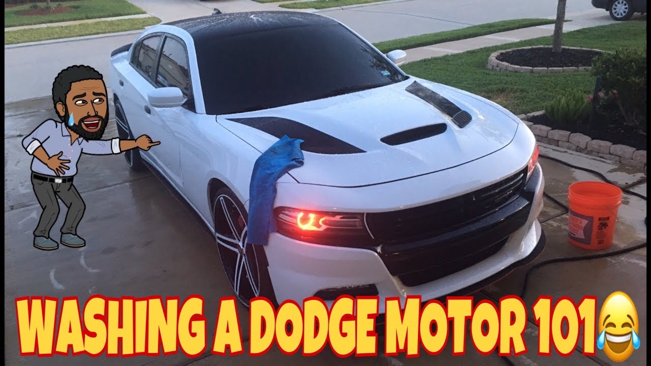 Washing a DODGE Motor 101😂 - YouTube