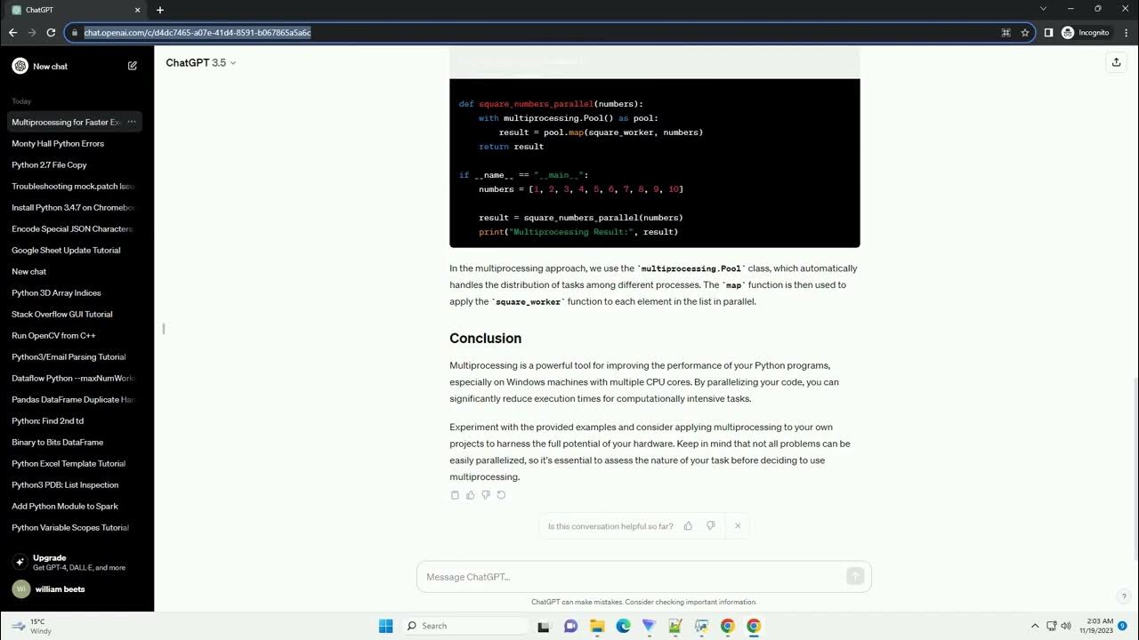 Can I use Python multiprocessing to get this to run faster on windows - YouTube