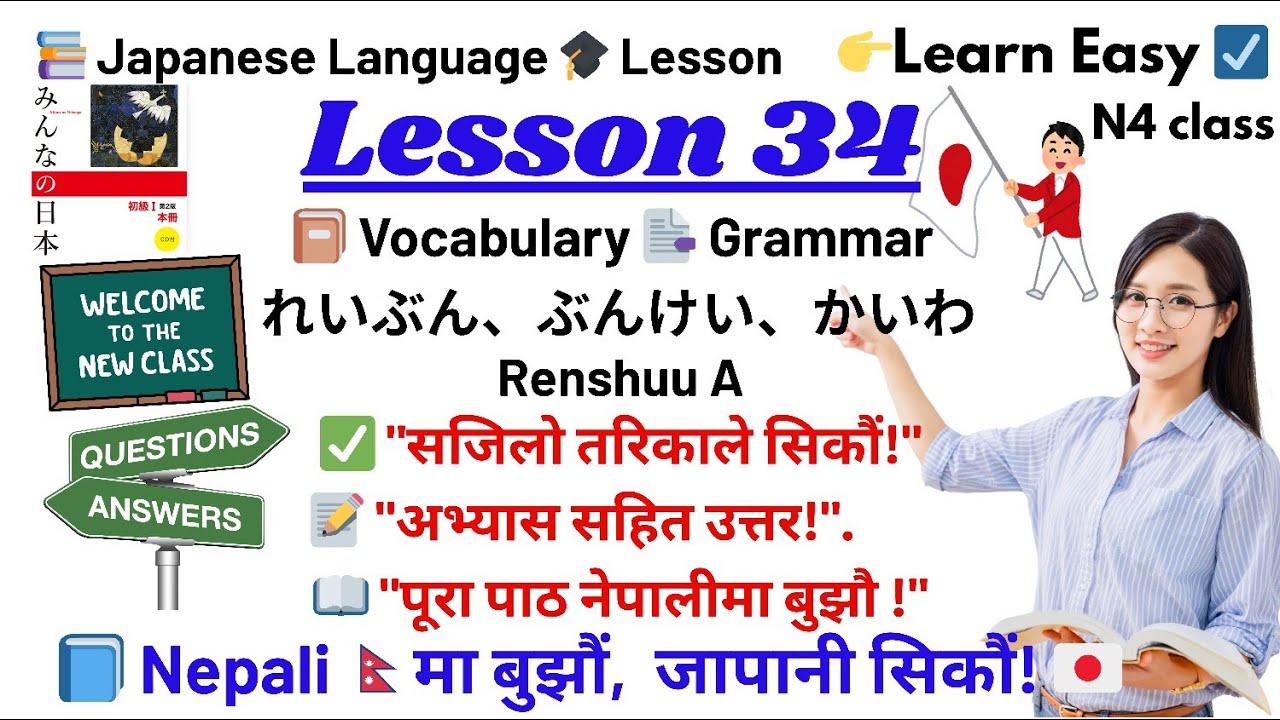 Japanese Language lesson 34 vocabulary // Minna no Nihongo lesson 34 ...