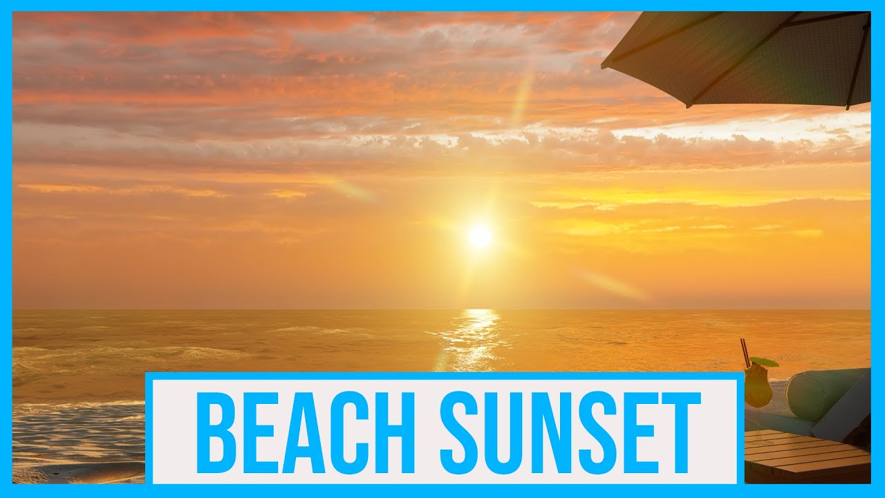 Dyamnic Sunset on the Beach ASMR With Waves Crashing and Seagulls - YouTube