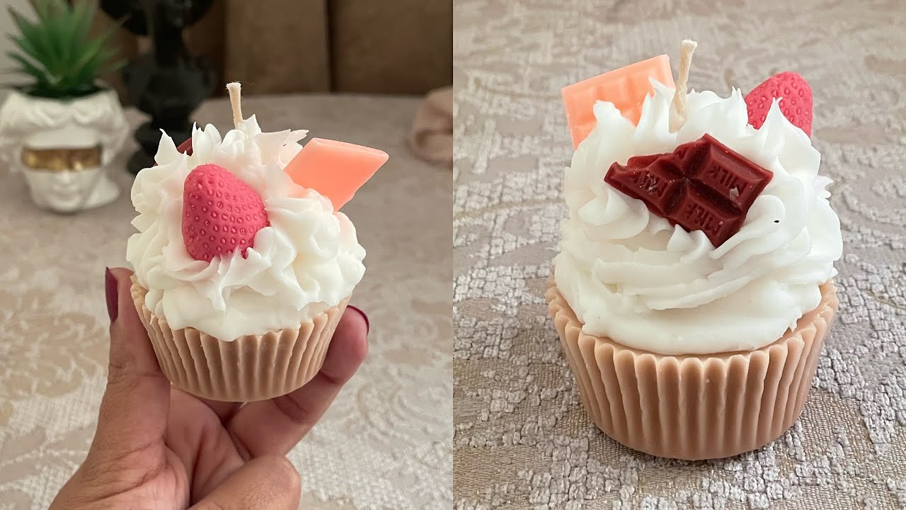 طريقة عمل شمعة كب كيك بالتفصيل 😋🧁 تخيلوا ممكن نعمل شمعة حلوة كده