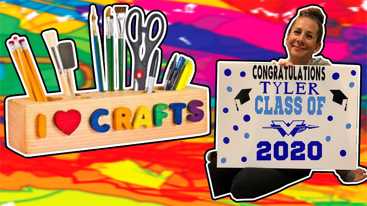 Graduation Sign Ideas DIY using Cricut or Cameo. Simple Hacks! - YouTube