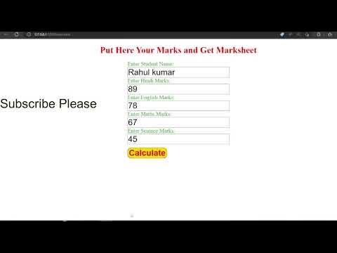 MARKSHEET By Using JavaScript - YouTube