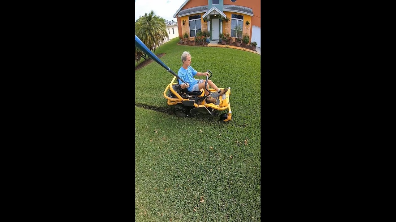 Side View Selfie Stick Mowing - 3 minute Shorts testing - YouTube