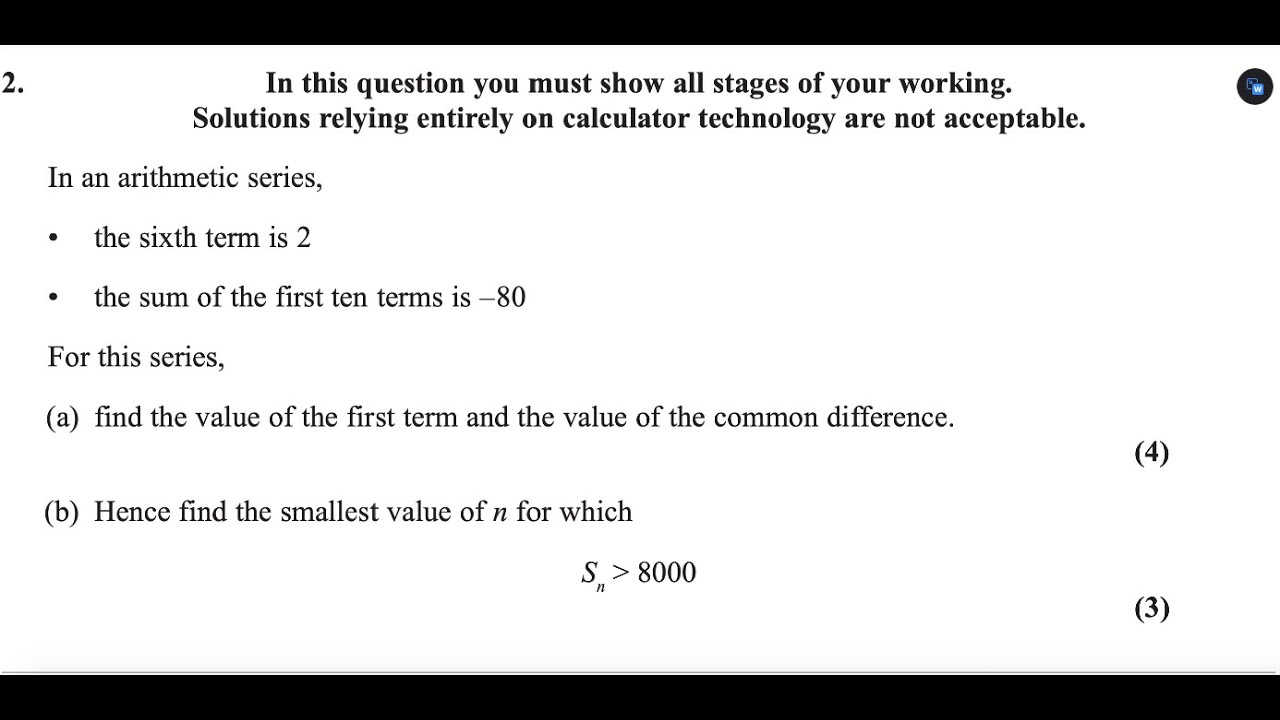Pure math P2 May/June 2024 [Q2] IAL WMA 12/01| Arithmetic Series, Sum ...