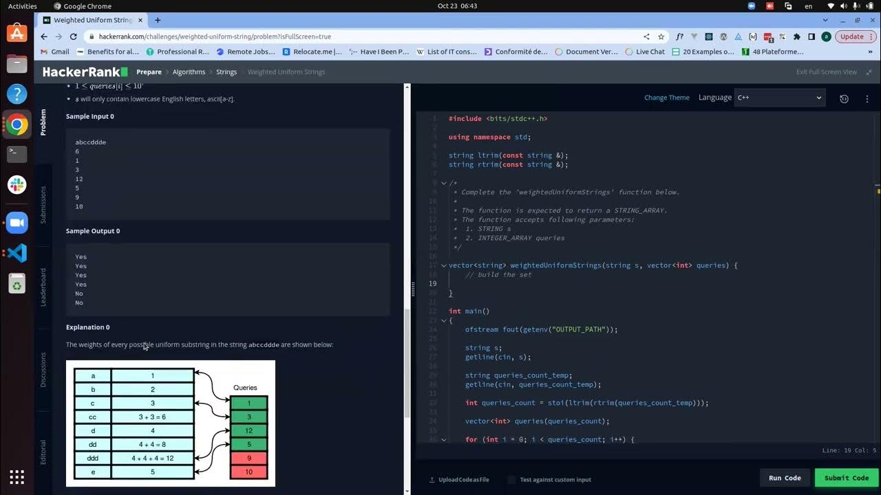 Hackerrank Weighted Uniform Strings Youtube